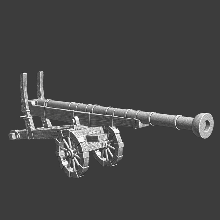 3D Printable Medieval long range precision cannon by Northern Crusades Miniatures